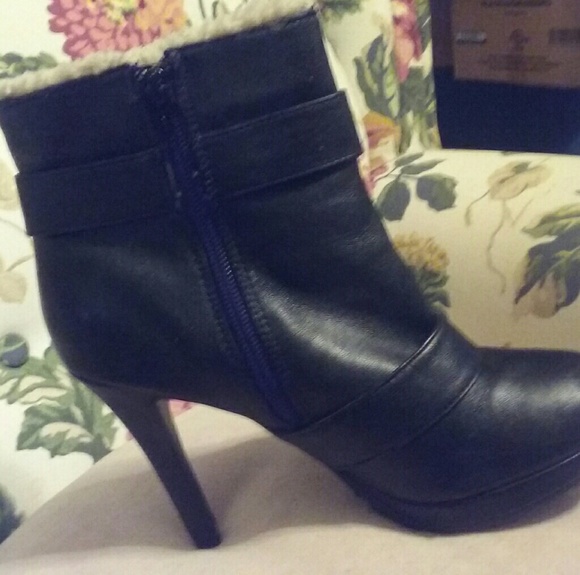 Target | Shoes | Target Black Boots With White Faux Fur | Poshmark